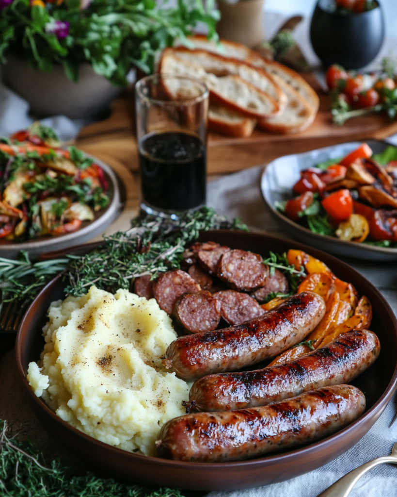 What goes with sausage for dinner?